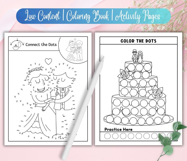 Wedding Dot Marker Activity and Coloring Book - Digital Download - 50 ...