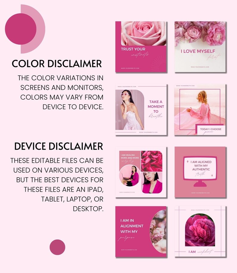 Manifestation & Affirmations Pink Floral Quotes, Affirmation Cards ...