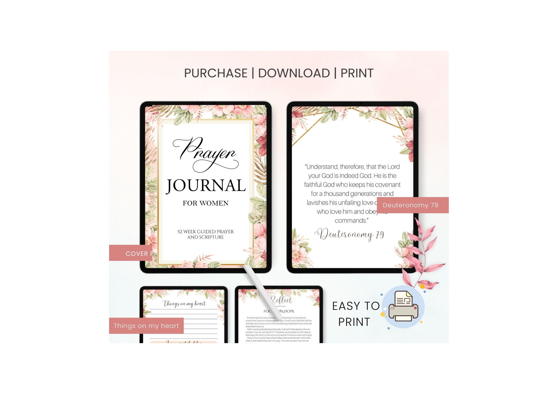 NEW 2024! - 52 Week Guided Prayer Journal - Faith Journey, Bible Study ...