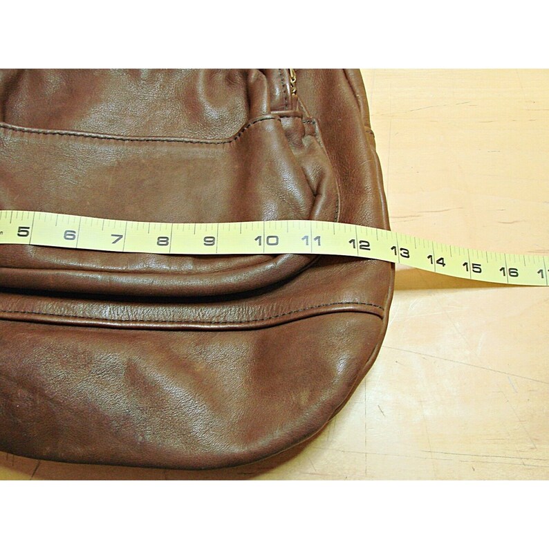 Eureka Brown Leather Backpack Front Inner Pockets Zip Closure ...