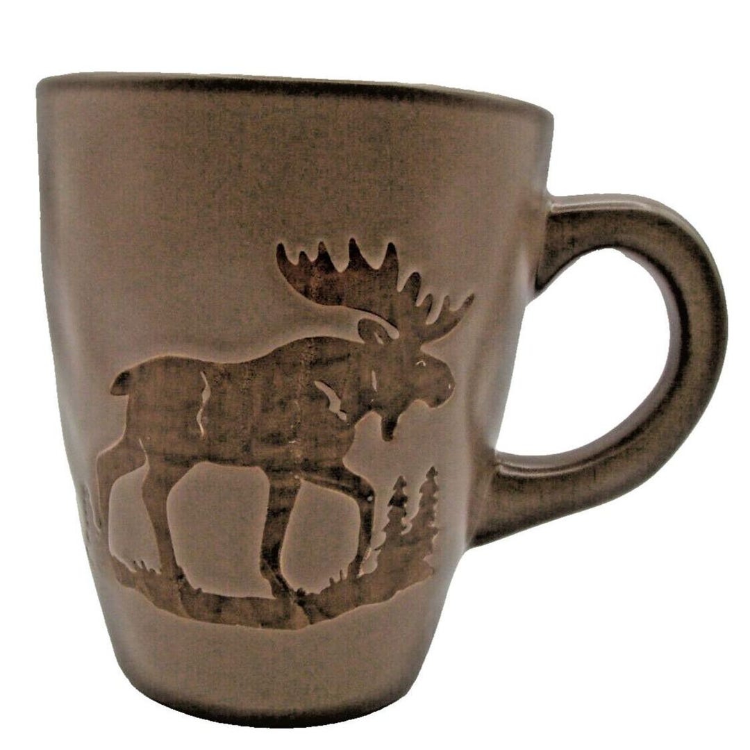 Bob Timberlake Rustic Moose Large Coffee/tea Mug Tan Glaze Pottery ...