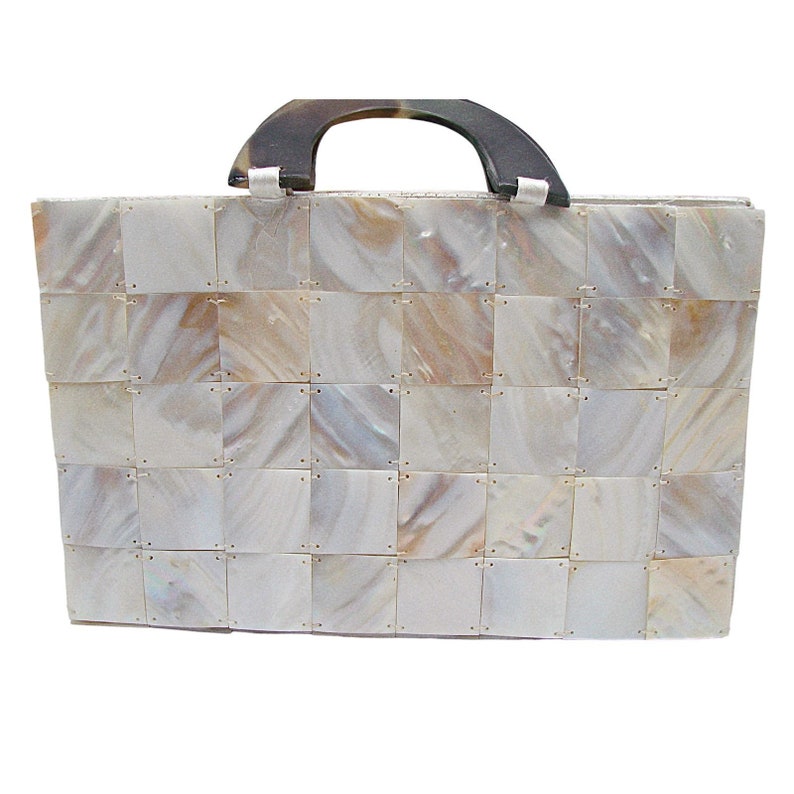1980s Mother of Pearl Handbag Purse Tiled Tortoise Shell - Etsy
