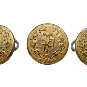 12 Vintage Uniform Coat Jacket Shank Buttons Initial P Police Superior ...