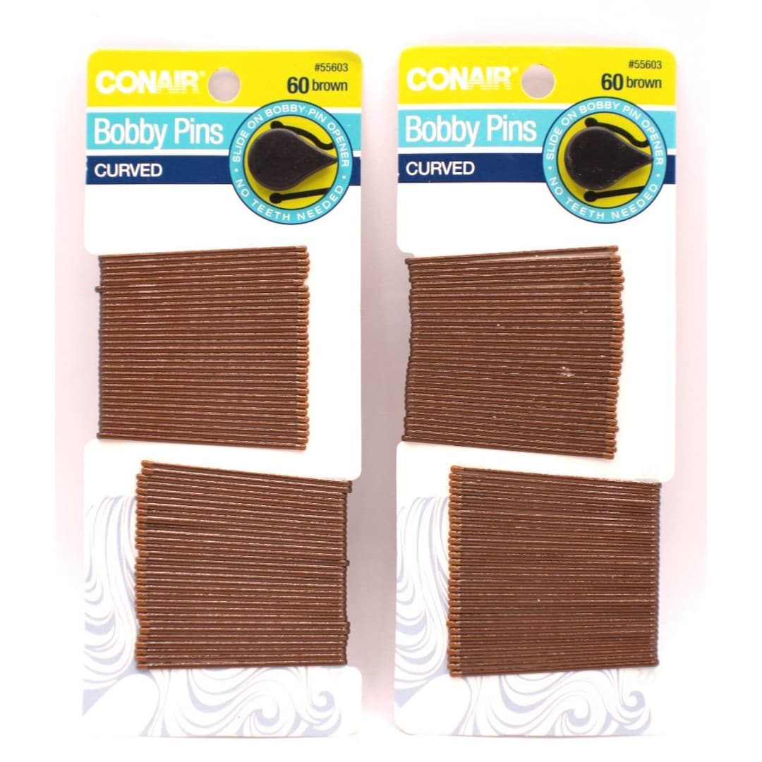 NEW Set 2 Conair Curved Bobby Pins 120 Pieces Total Brown Product ...