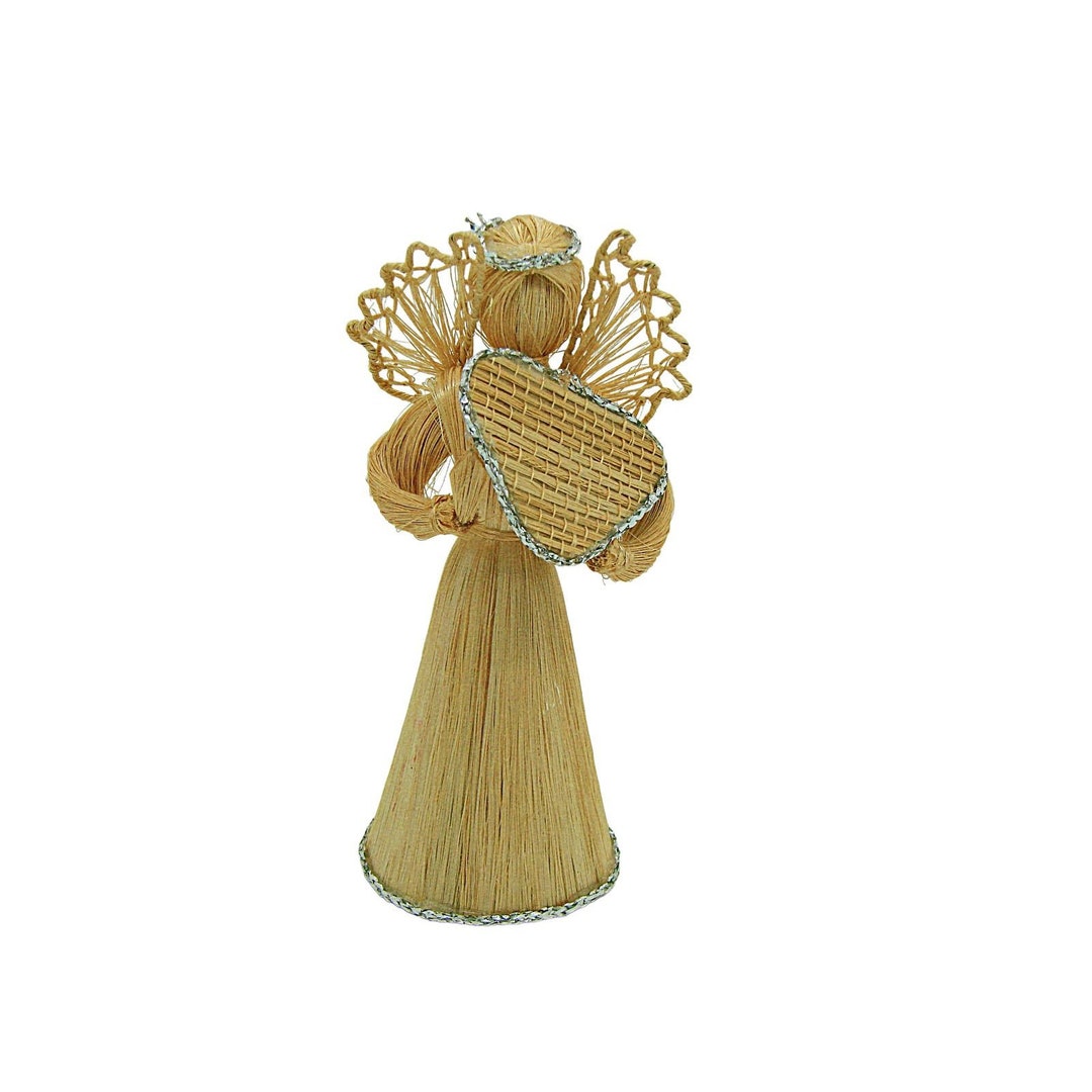Vintage Abaca Straw Cone Angel With Halo Doll Holiday Ornament ...