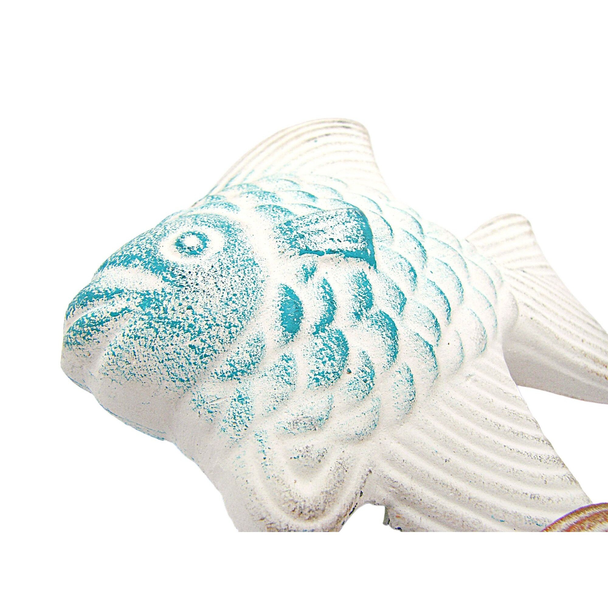 Vintage Set 6 Fish Sculptures Cast Plaster Ceramic Pottery Hand Painted ...