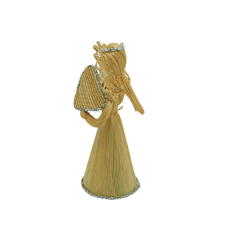 Vintage Abaca Straw Cone Angel With Halo Doll Holiday Ornament ...