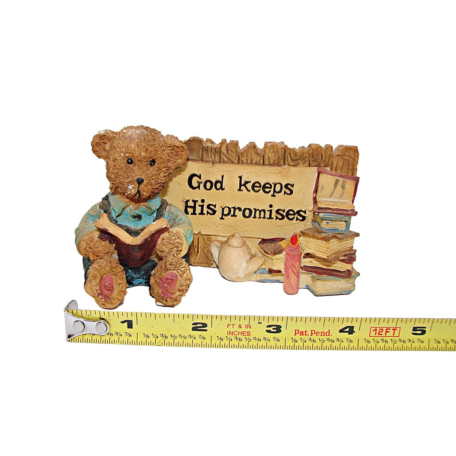 Dolgencorp Teddy Bear God Keeps His Promises Figurine Religious Nursery ...