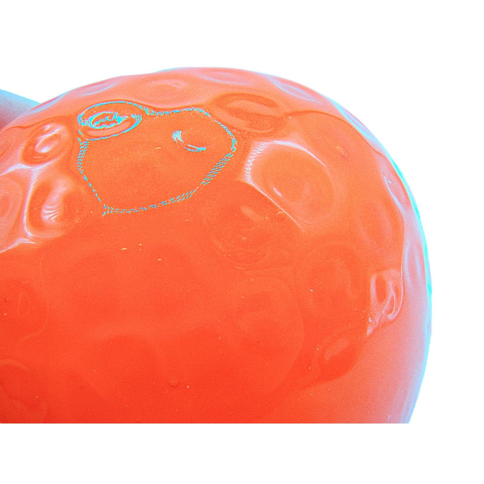 Vintage Murano Glass Orange Fruit Decor Stem Leaf Dimples Bright Orange ...