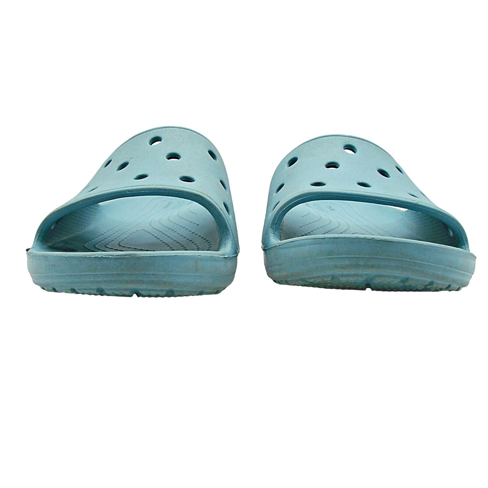 Crocs Iconic Comfort Slides Sandals Slip on Shoes Blue Flats M7- W9 ...