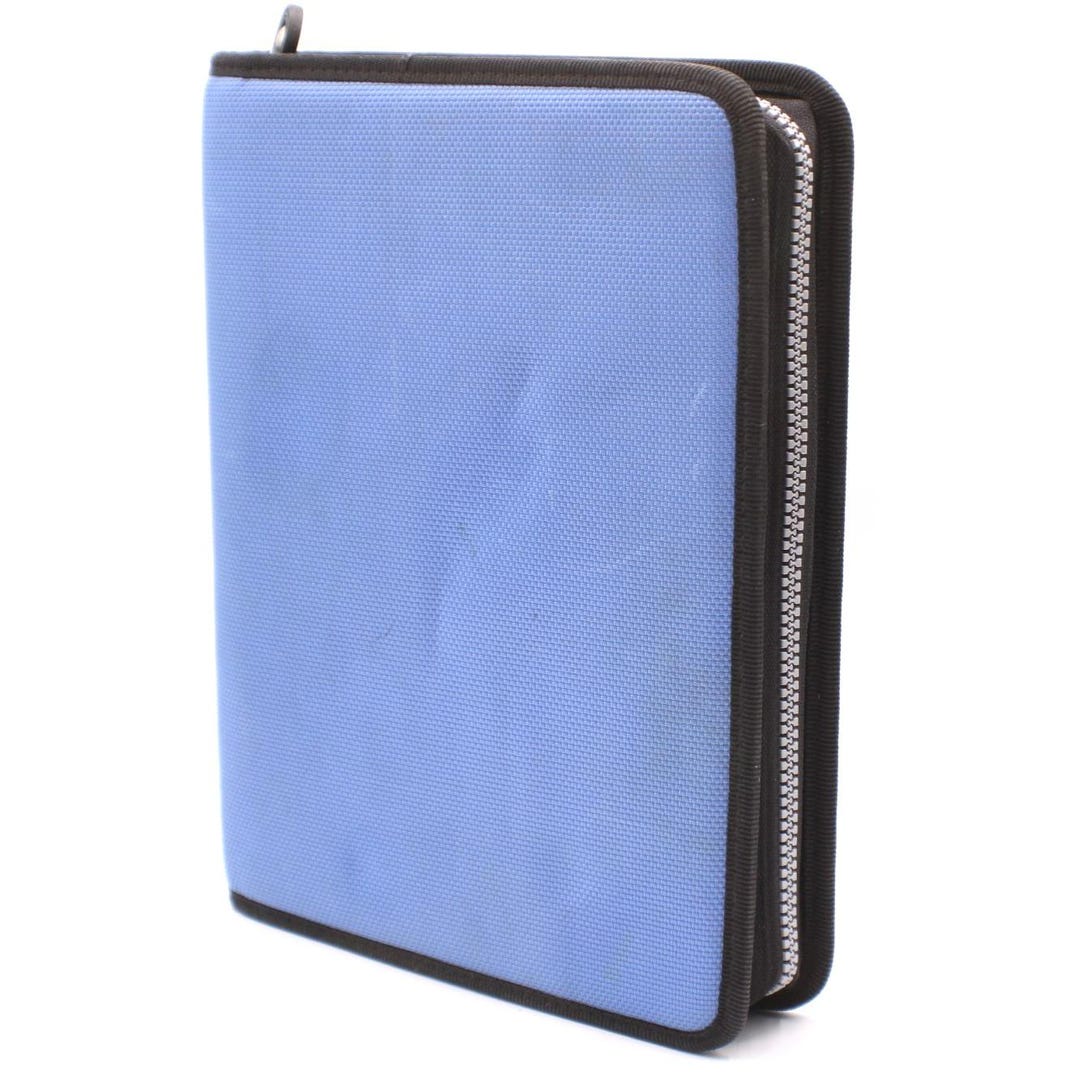 Day-timer Blue Zip-up Ring Binder Planner Organizer With Pockets Ruler ...