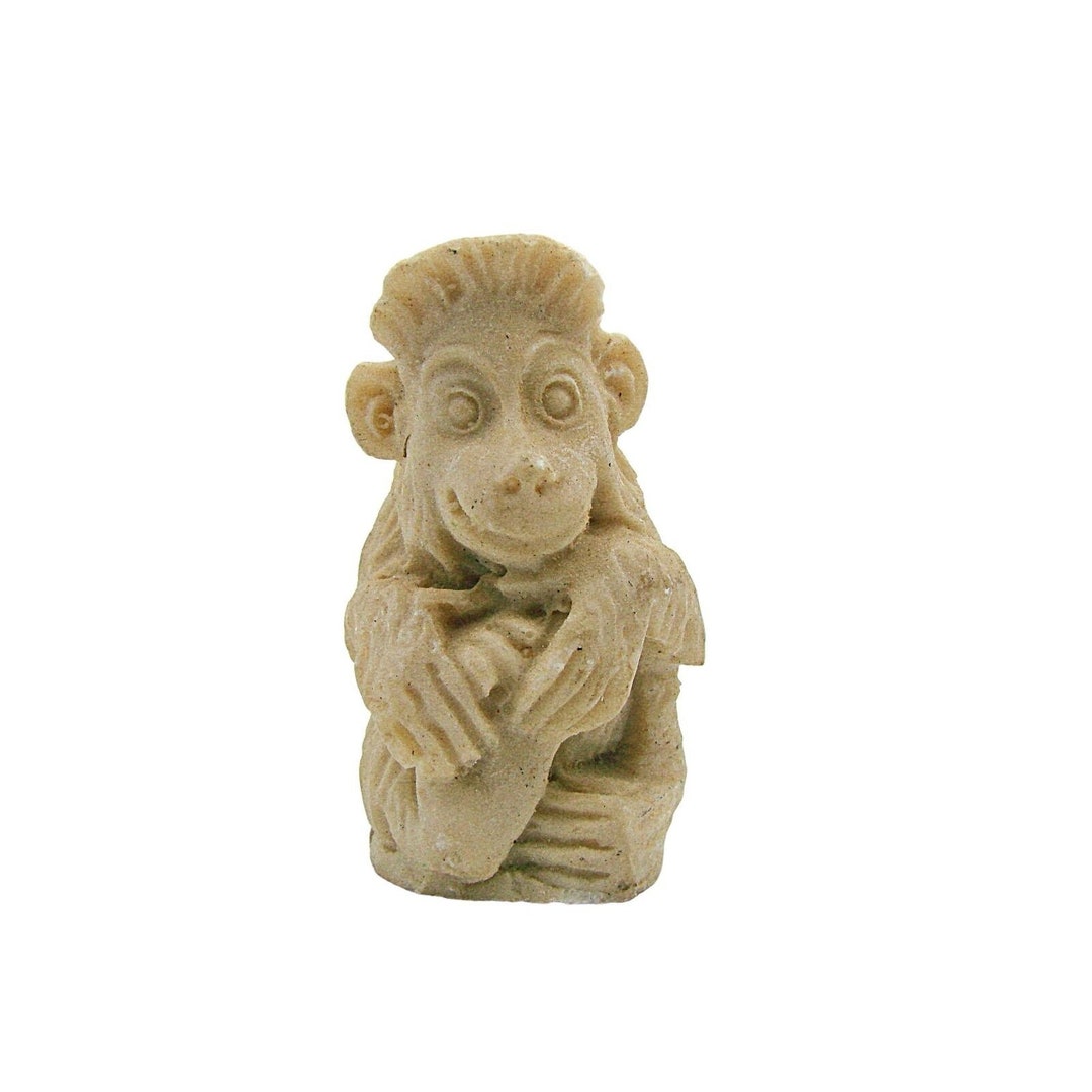 Vintage Small Baboon Monkey Chimp Art Figure Miniature Bone Resin ...