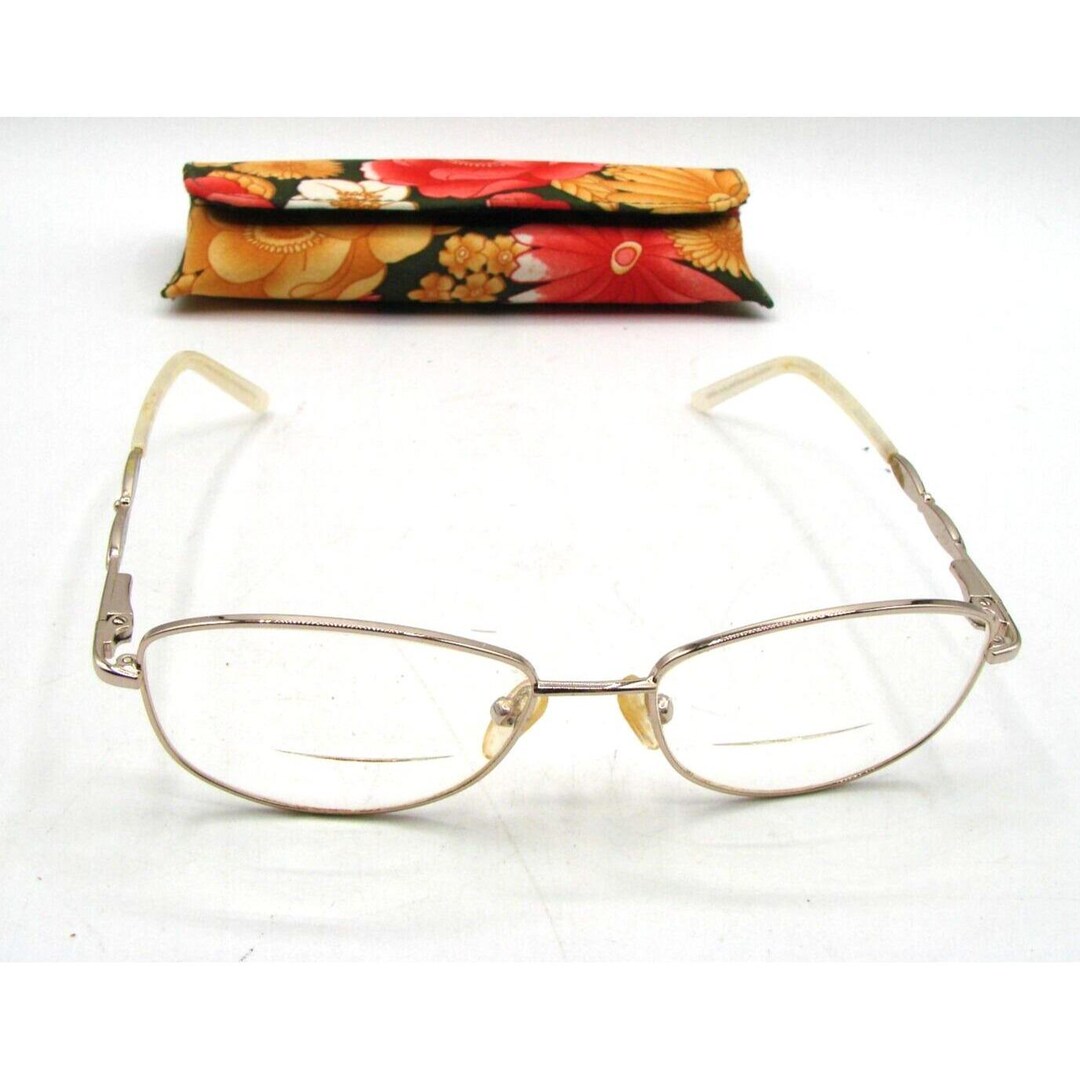 Katelyn Laurene Womens Ygold Eyeglass Frames MOP Insets KL6781 W/ Case ...