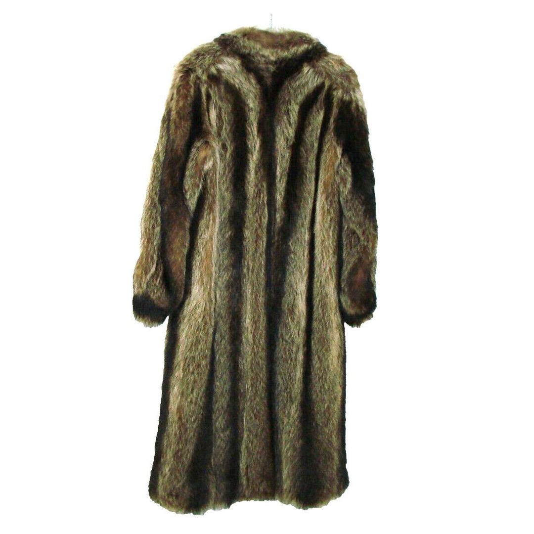 Roselawn Custom Furrier Long Fur Coat Racoon 22" Bust 46" Lgth Lined ...