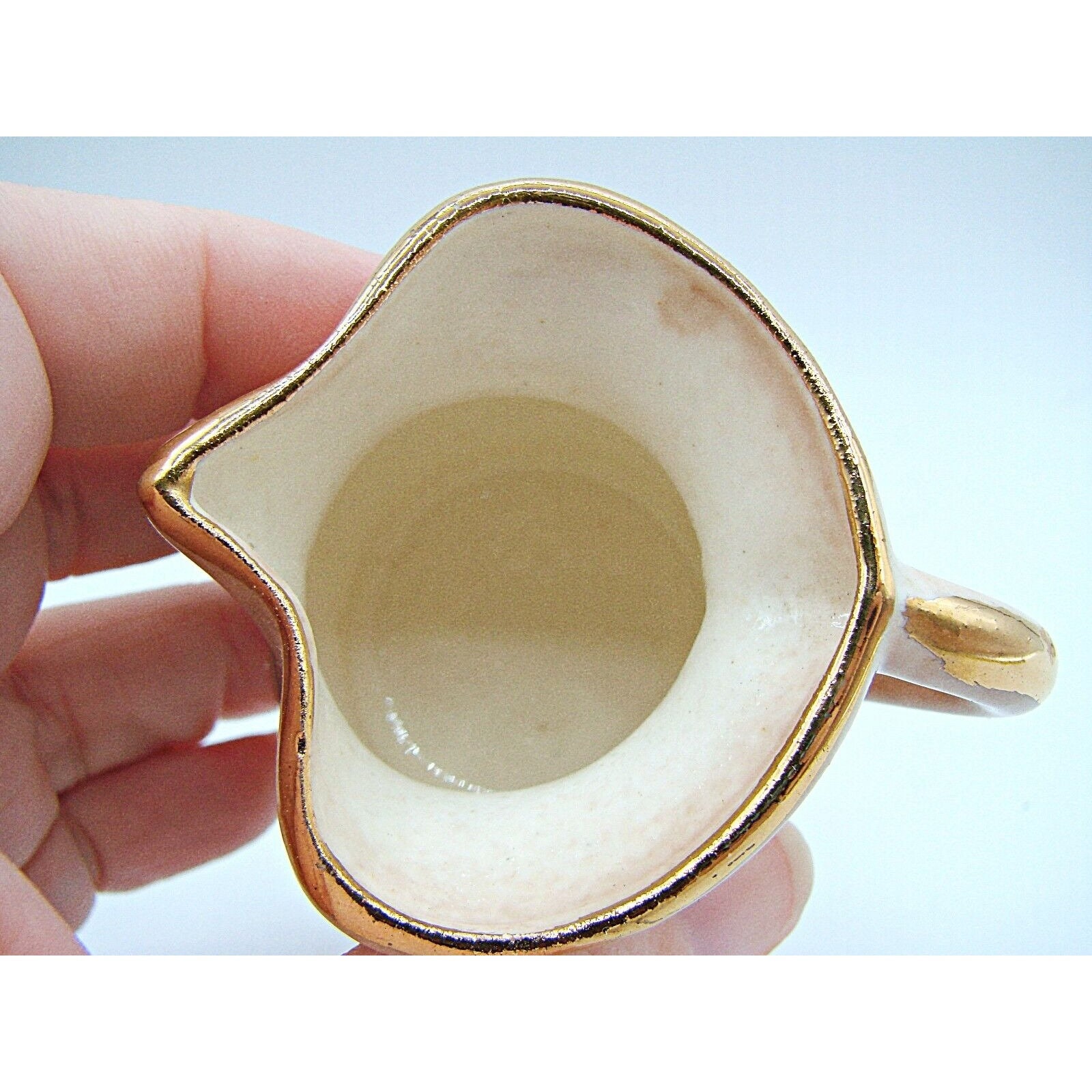 Badlands S Dakota Ceramic Mini Pitcher Creamer Luster Brown Gold Handle ...