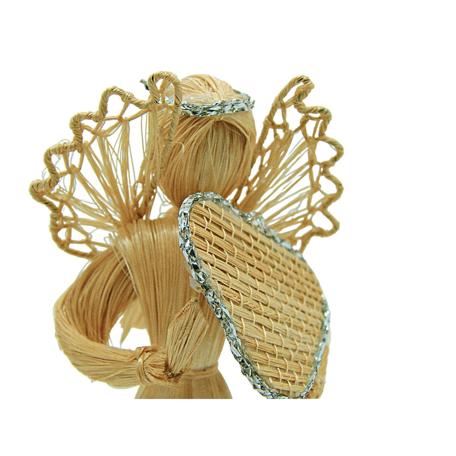 Vintage Abaca Straw Cone Angel With Halo Doll Holiday Ornament ...