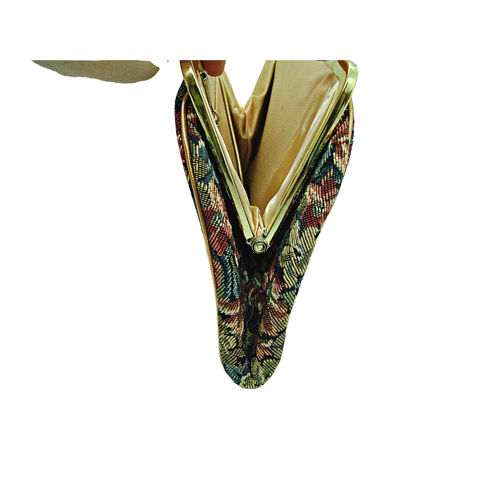 Vintage 50s Graceline Master Floral Tapestry Kiss Lock Purse Clutch ...