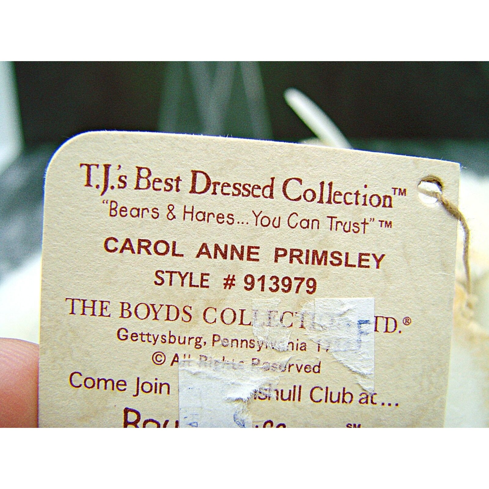 Vintage the Boyds Collection Plush Jointed Bear Carol Anne Primsley ...