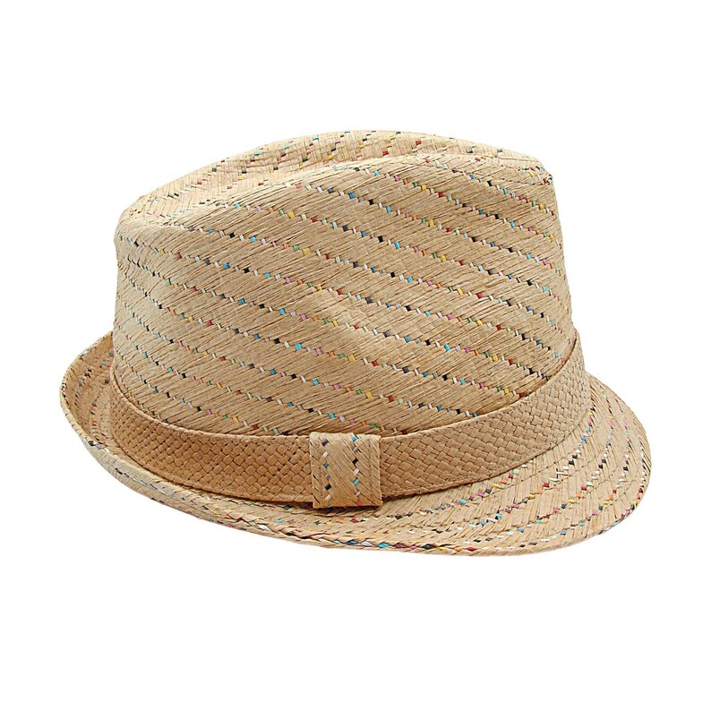 Tropical Trends Fedora Hat Tan W/ Sprinkles Toyo Straw Church - Etsy