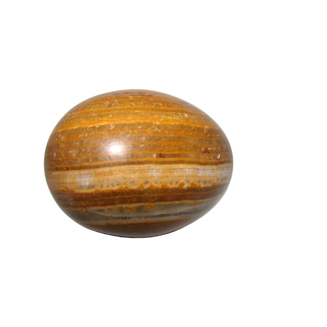 Striated Polished Stone Egg Shape Granite Marble Layered Natural Stone ...