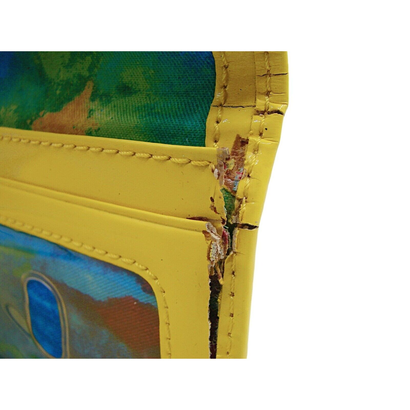 Baekgaard Yellow Banana Patent Faux Leather Wallet Card Slots Tri-fold ...