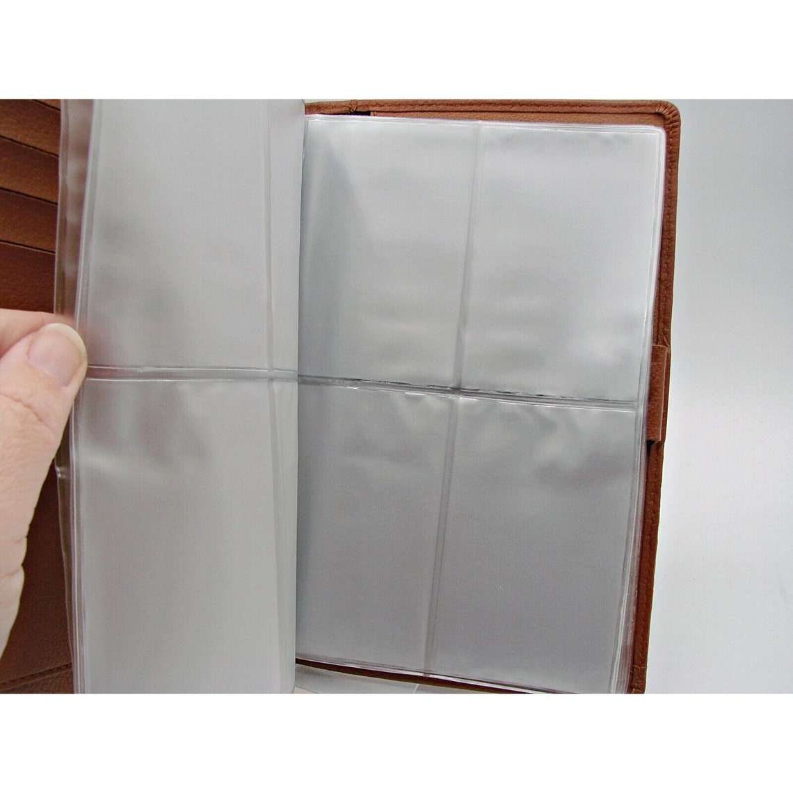 HAZEL Elite Business Card File Holder Case Organizer Brown Leather ...