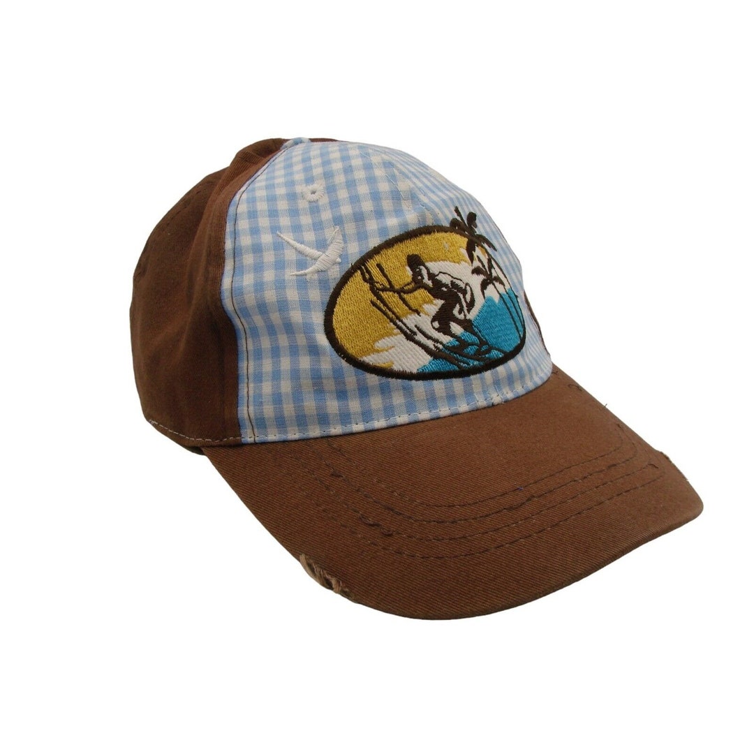 Surfer Logo Blue Checker Brown Hat Beach Island Ocean Surf Sun ...