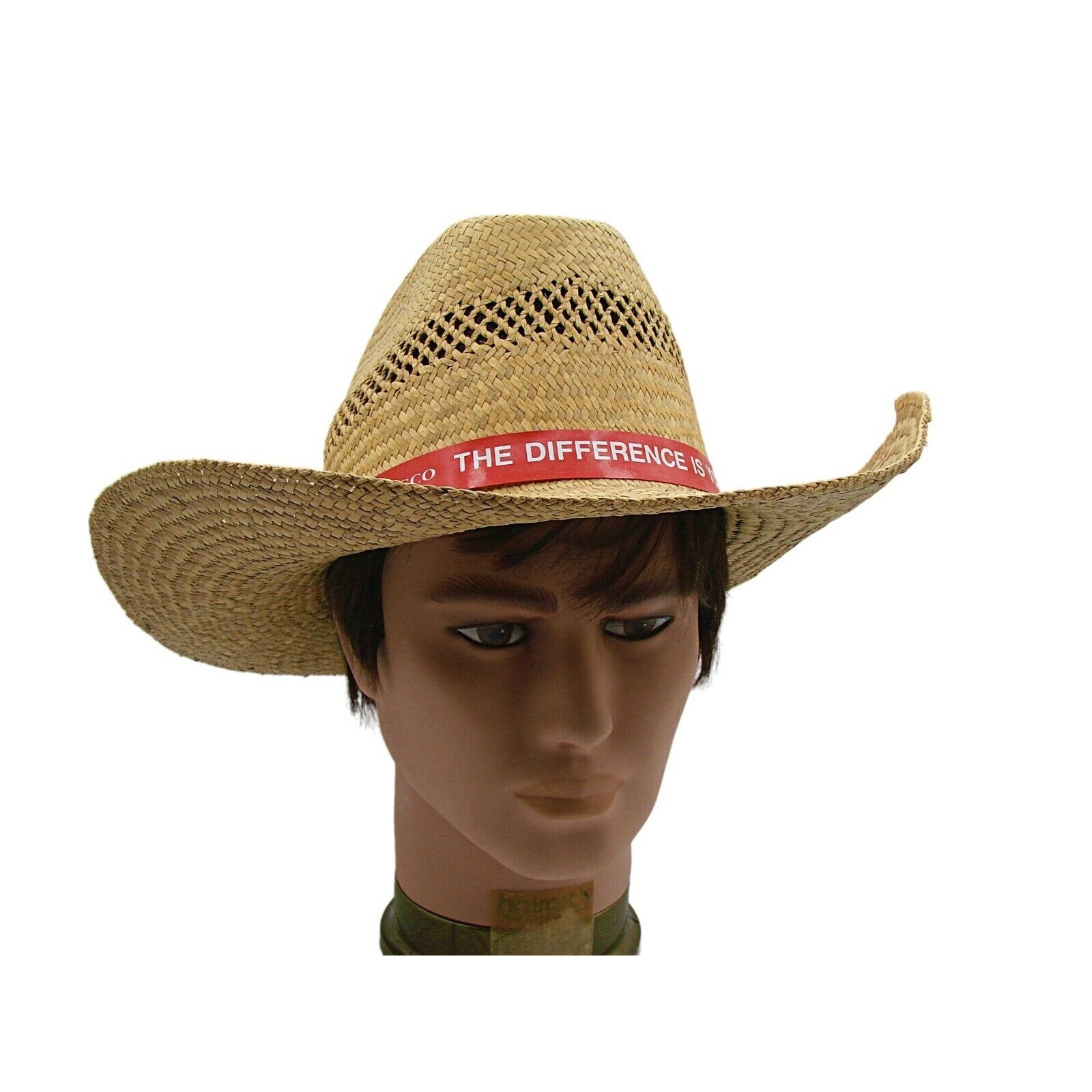 Amsco Logo Banded Straw Hat the Difference is You Fly Away Sun Beach ...