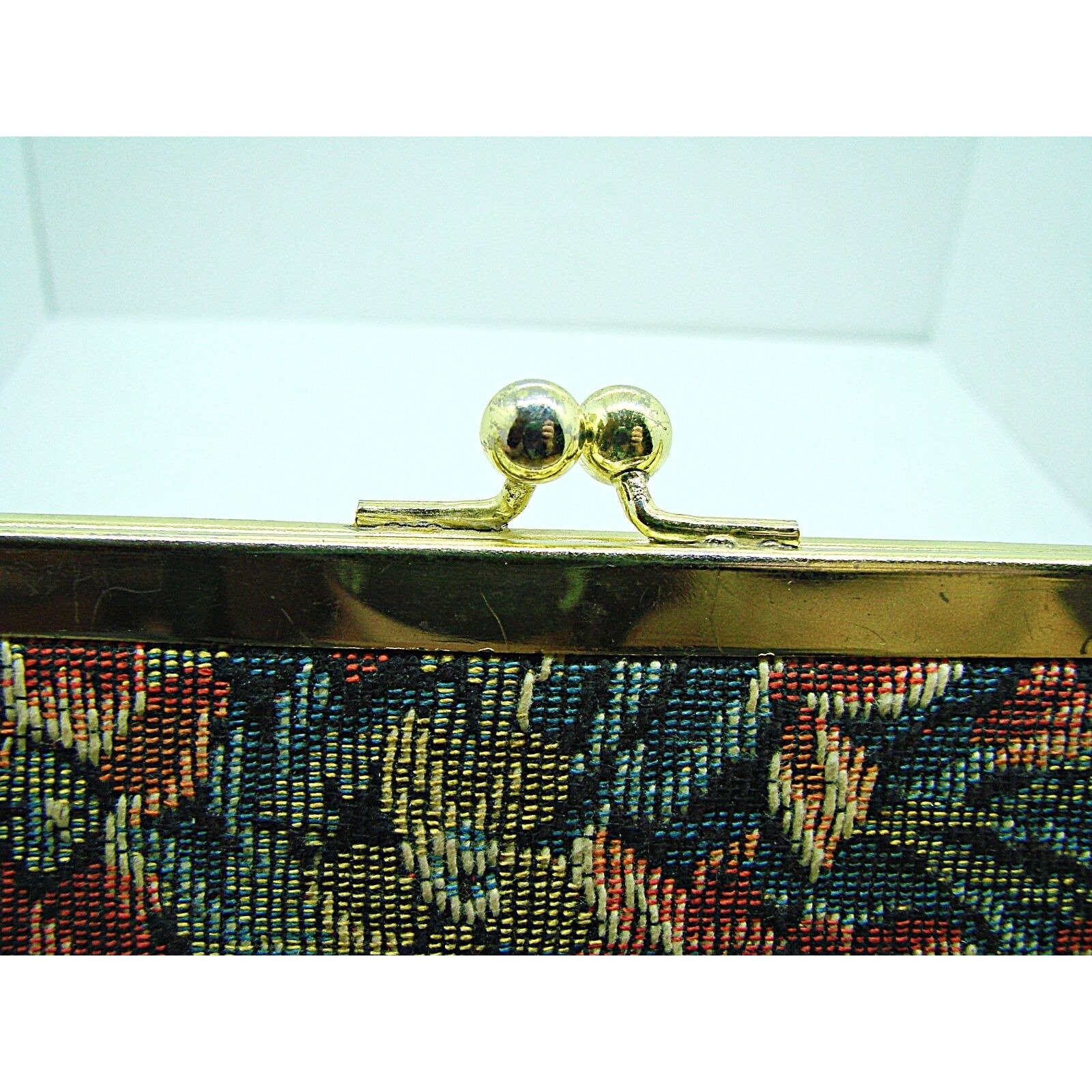 Vintage 50s Graceline Master Floral Tapestry Kiss Lock Purse Clutch ...