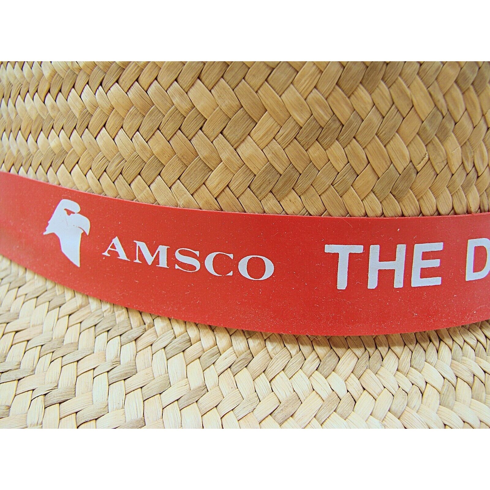 Amsco Logo Banded Straw Hat the Difference is You Fly Away Sun Beach Rockabilly - Etsy