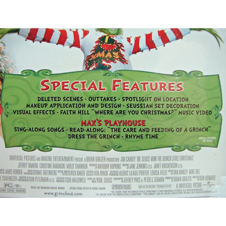 Dr. Seuss How the Grinch Stole Christmas 2003 Collectors Edition DVD ...
