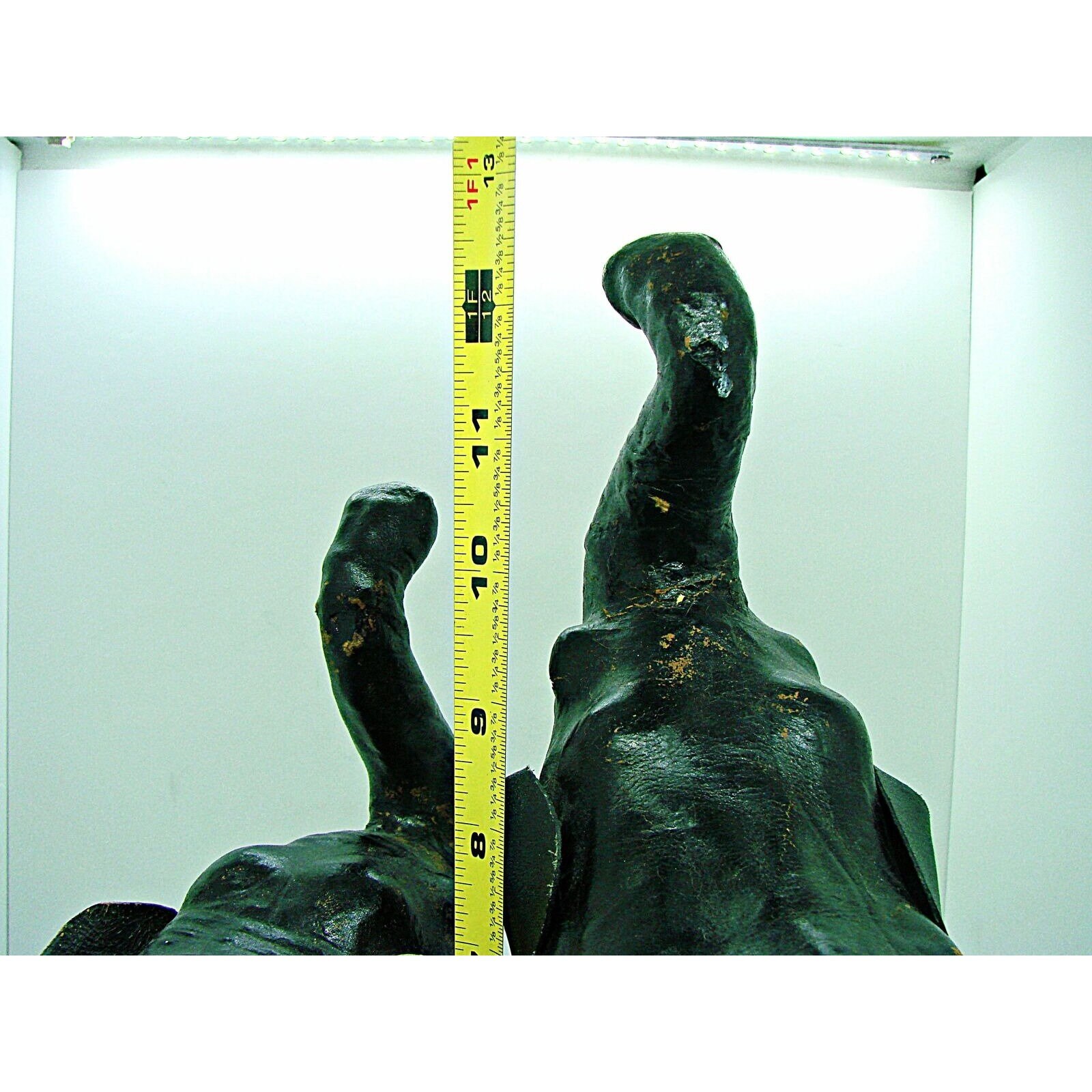 Leather Wrapped Elephant Sculptures Trunks up Tusks Good Luck Mom Baby ...