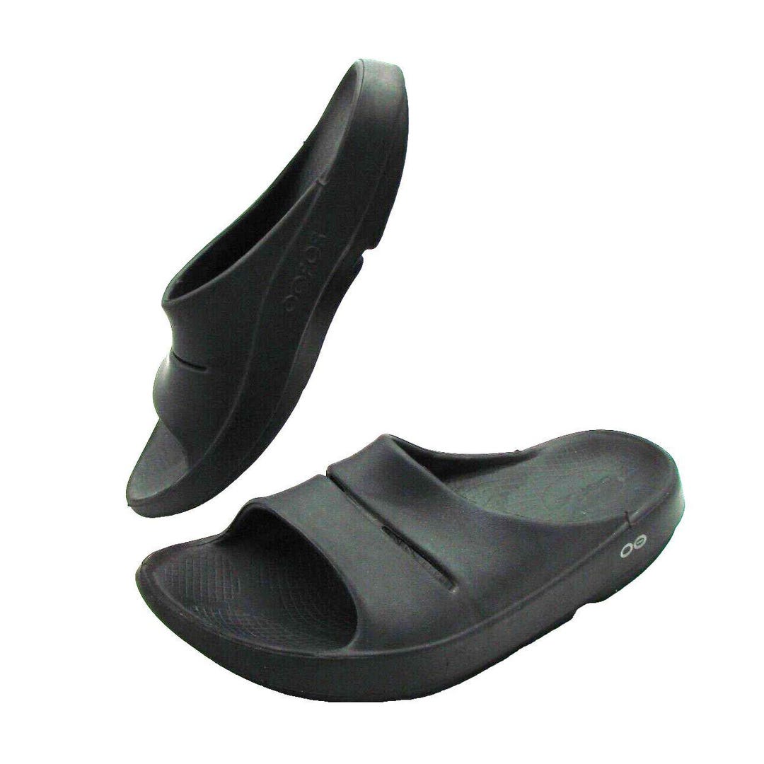 Oofos OOAHH Comfort Black Recovery Sandals Slip on M7 W9 Open Toe Lightweight - Etsy