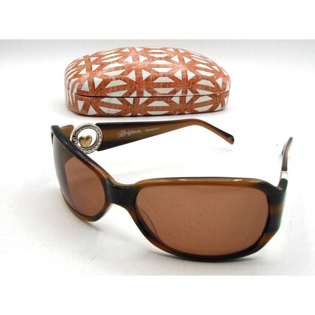 Brighton Heart of Gold Sunglasses Designer Wrap Tortoise Frame Browns ...