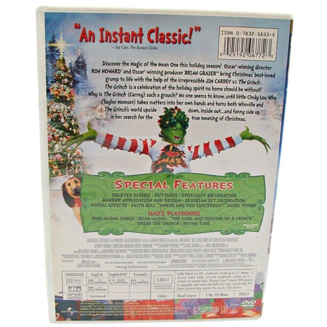 Dr. Seuss How the Grinch Stole Christmas 2003 Collectors Edition DVD ...