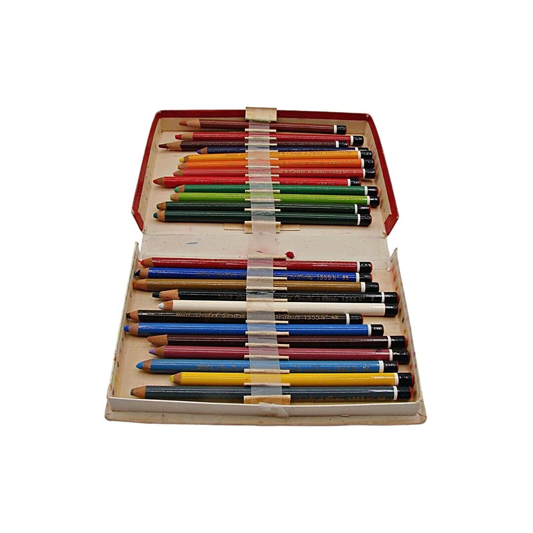 Conte' Pastels Drawing Art Color Pencils Box of 24 Made in France No ...