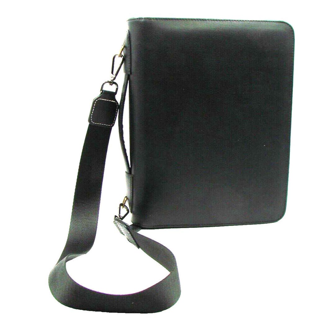 Day Timer Black Leather 7-ring Binder Planner Organizer Zip Shoulder ...