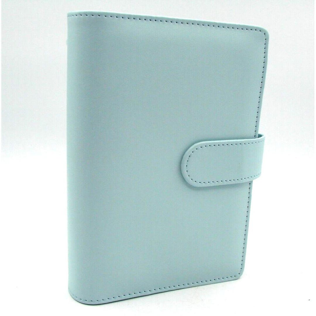 NEW Blue Leather 6 Ring Planner Organizer Zipper Envelope Budget Tab ...