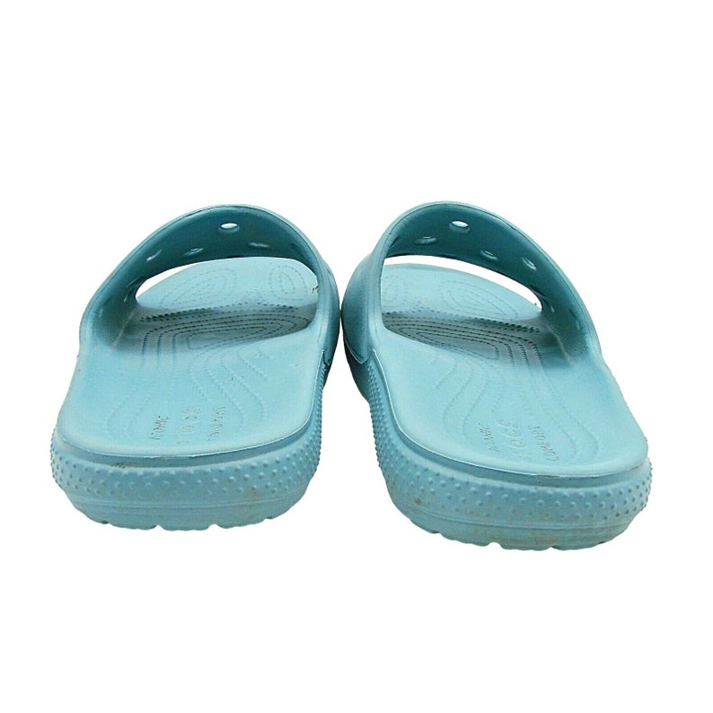 Crocs Iconic Comfort Slides Sandals Slip on Shoes Blue Flats M7- W9 ...