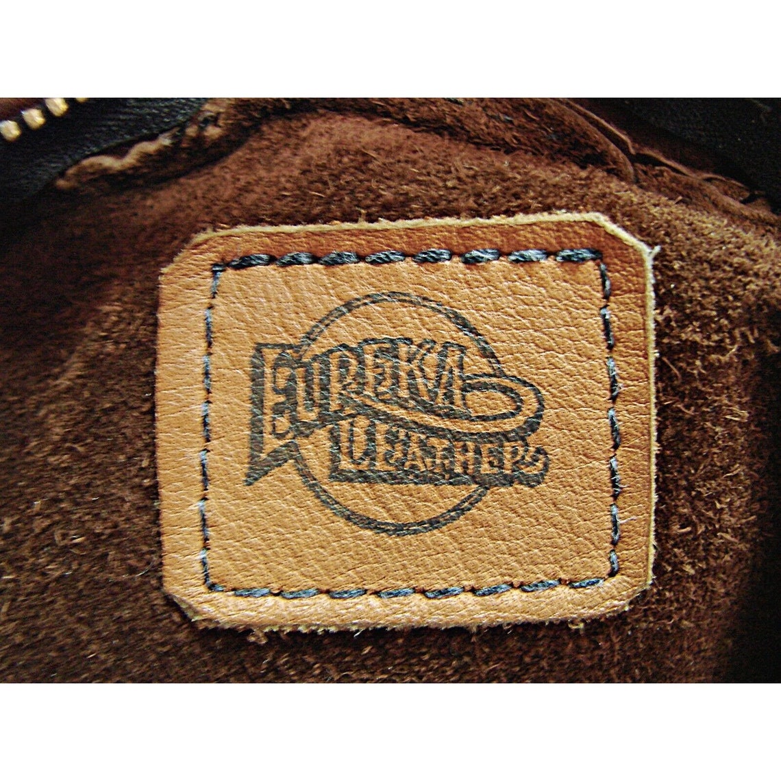 Eureka Brown Leather Backpack Front Inner Pockets Zip Closure ...