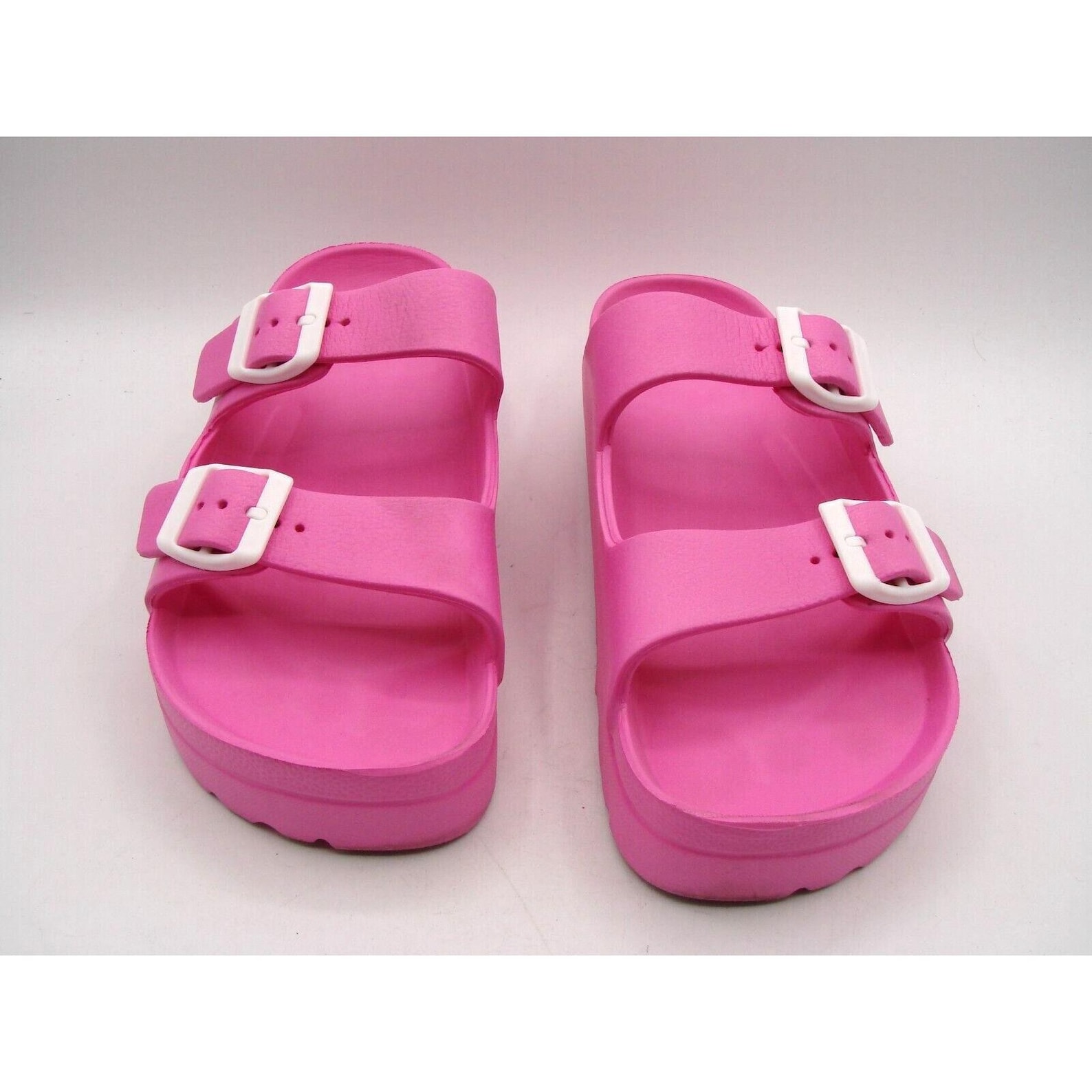 Pink Platform Two Strap Sandals Buckle Slides Beach Slippers Size 8 EUR ...