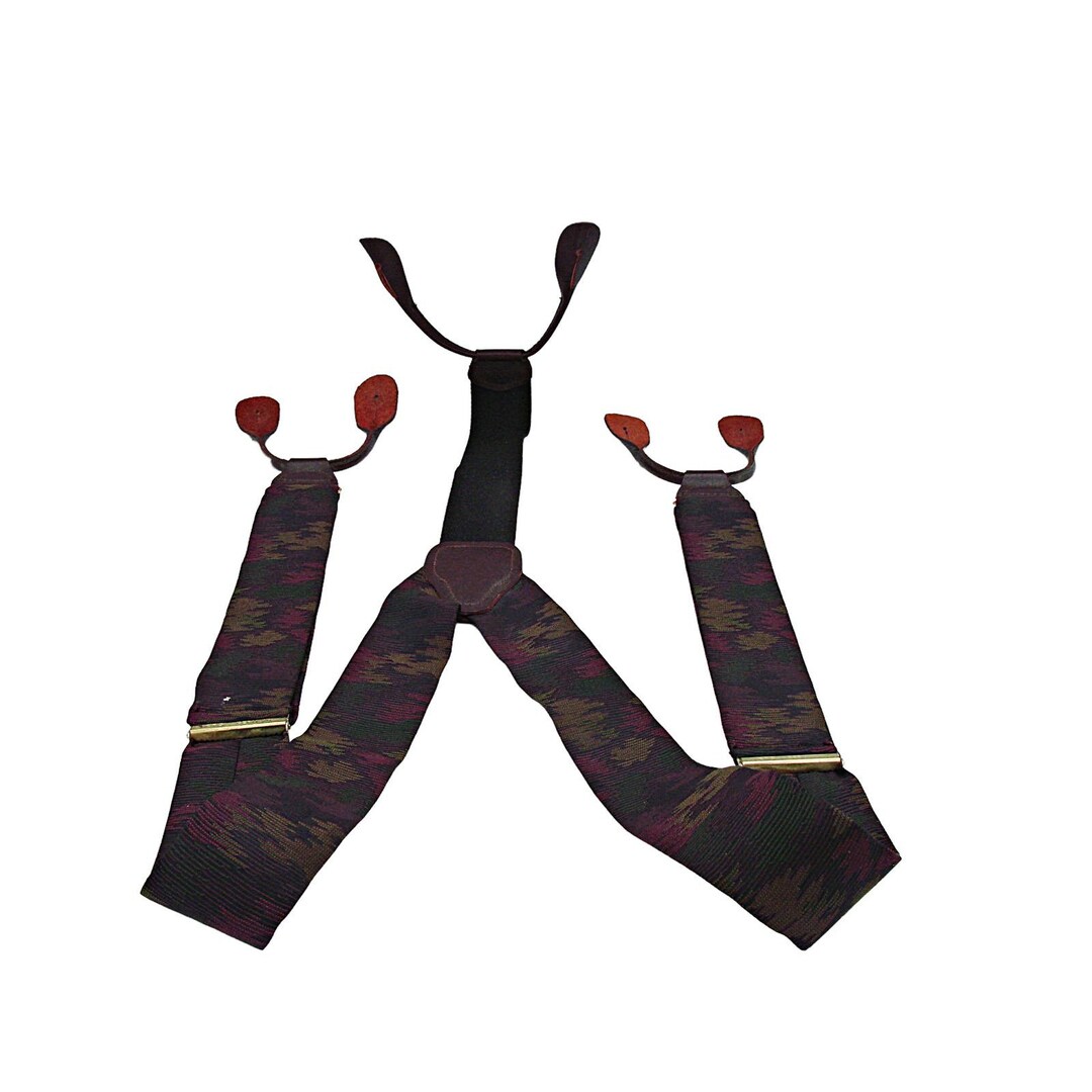 CAS Adjustable Button on Suspenders Maroon Burgundy Green Gold Camo ...