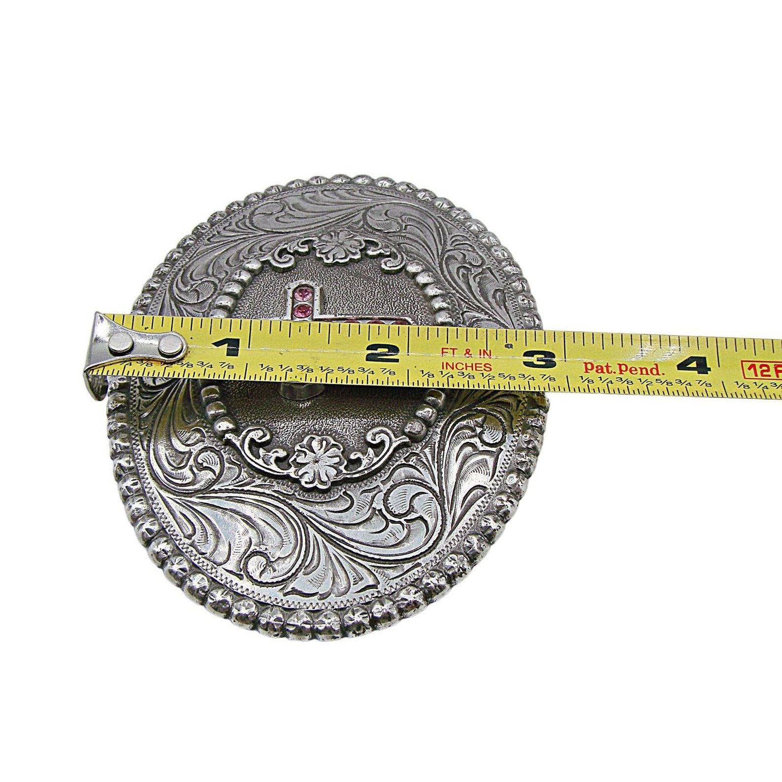 Nocona Buckle Pink Rhinestone Crystal Cross Belt Buckle Silver One Size ...