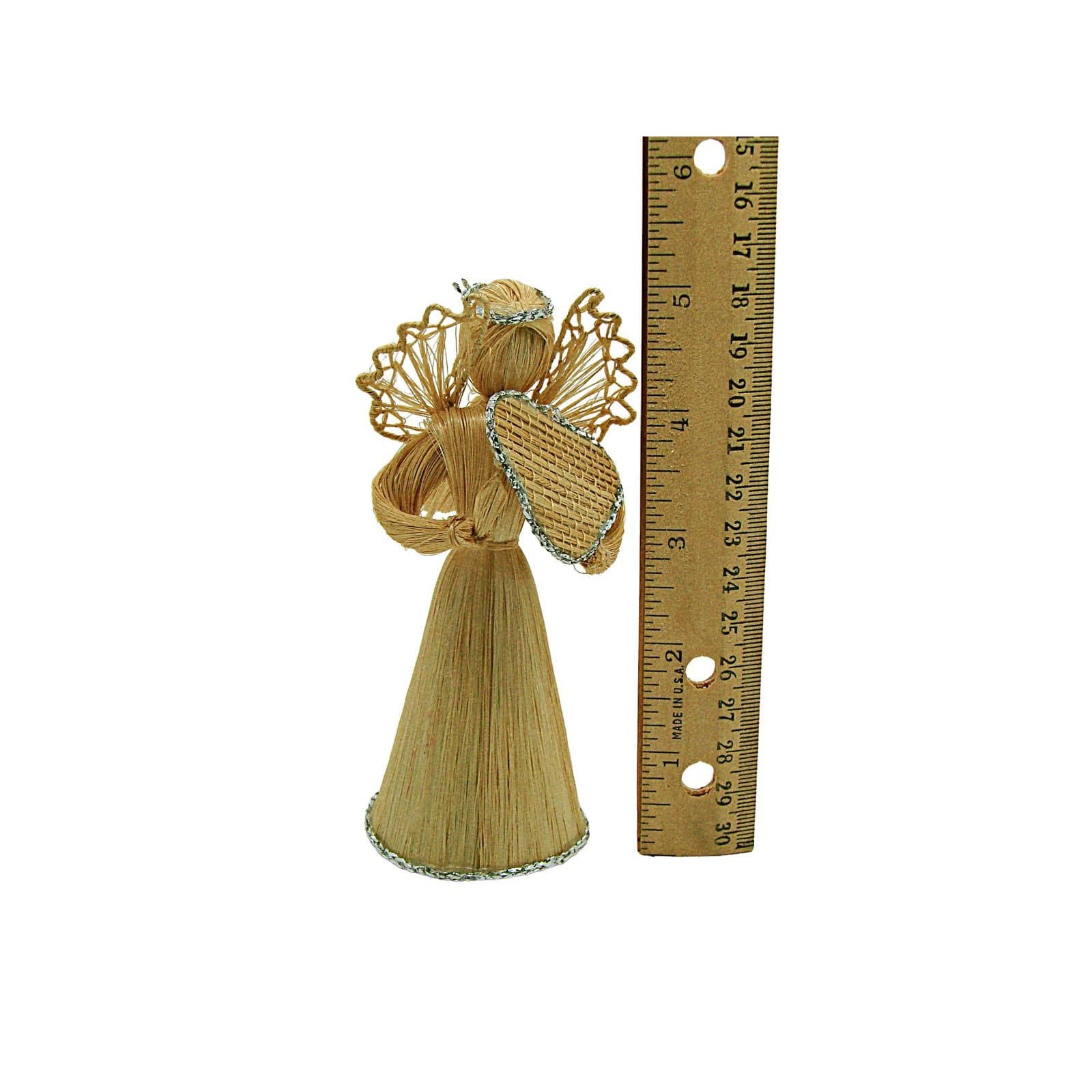 Vintage Abaca Straw Cone Angel With Halo Doll Holiday Ornament ...