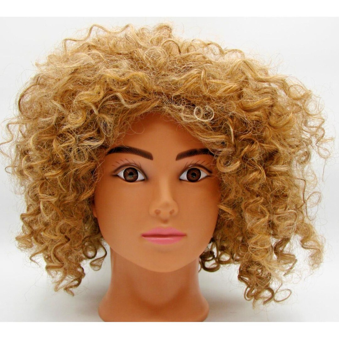 Bobbi Boss Midway Womens Curly Hair Wig Golden Blonde Box Lace Front ...