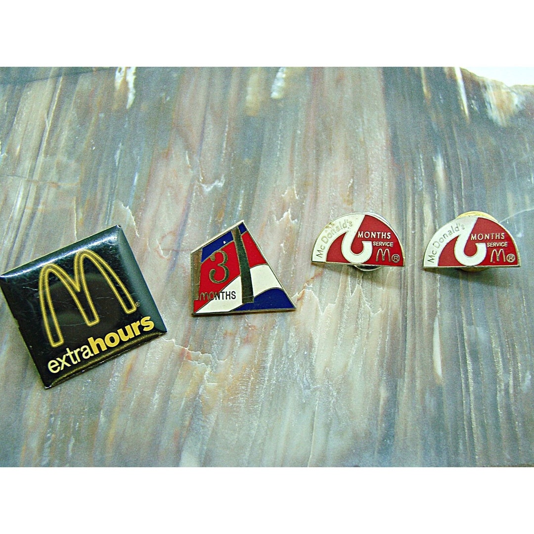 Lot of 4 Vintage Mcdonald's Lapel Uniform Pins Years of - Etsy