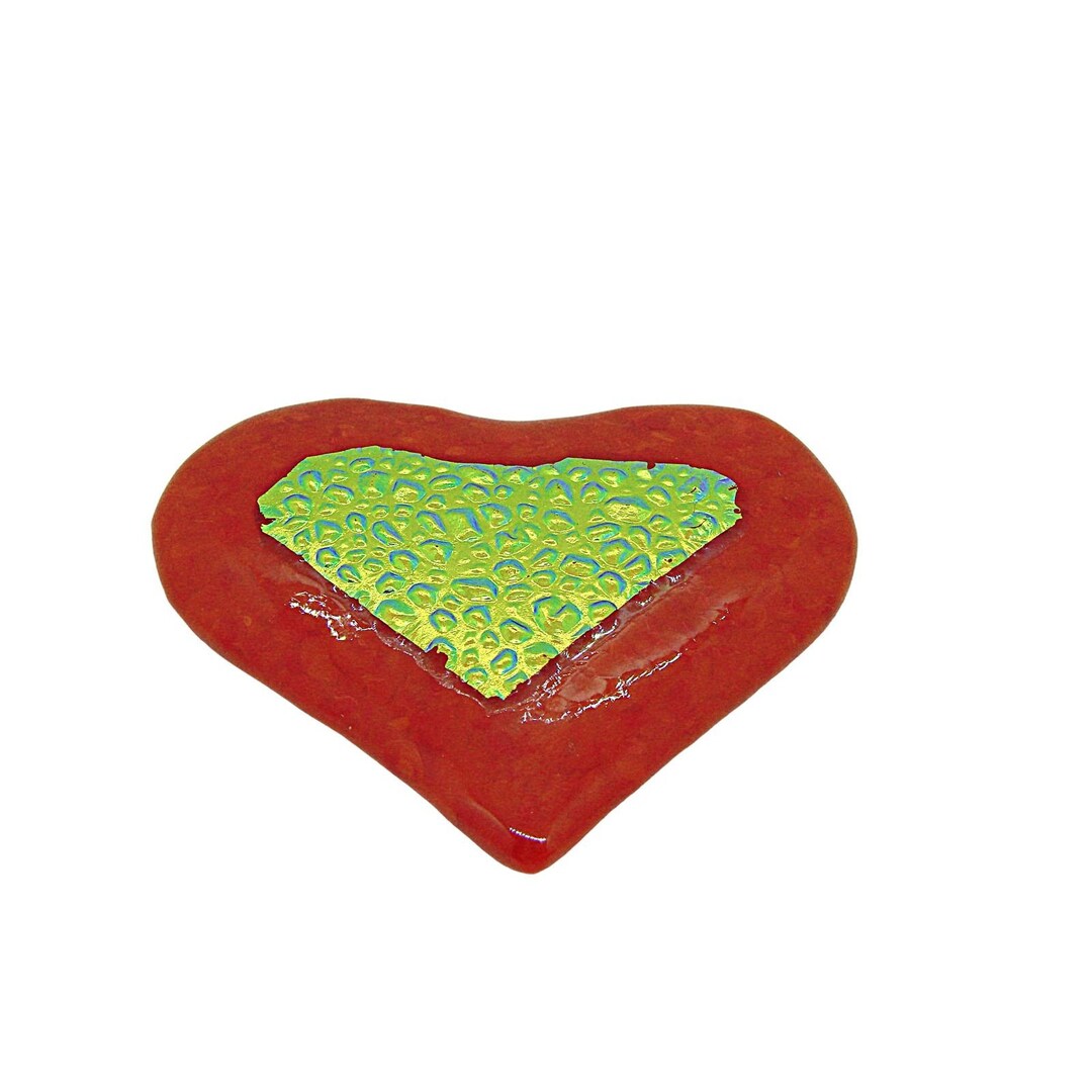 Handmade Paperweight Heart Pottery Ornament Gold Foil Top Hobbyist ...