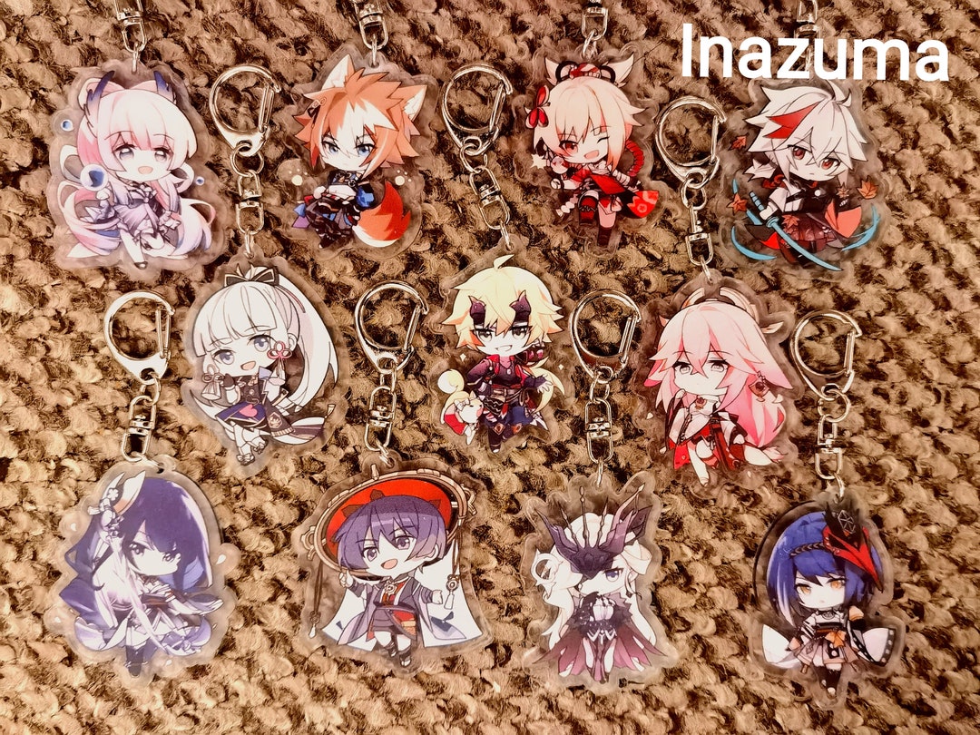 BUY 2 Get 1 FREE 35 Styles Genshin Impact Charaters Keychain Zhongli ...