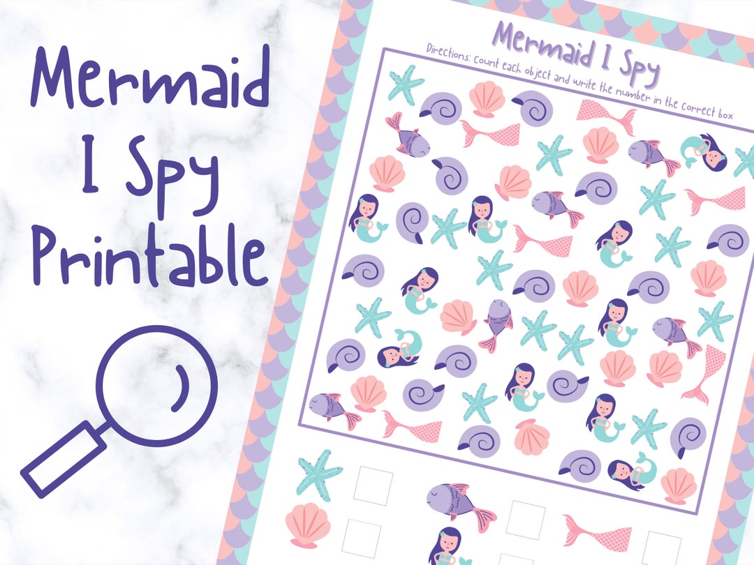 Mermaid I Spy Printable | Worksheet | Numbers 1 - 20 | Preschool ...