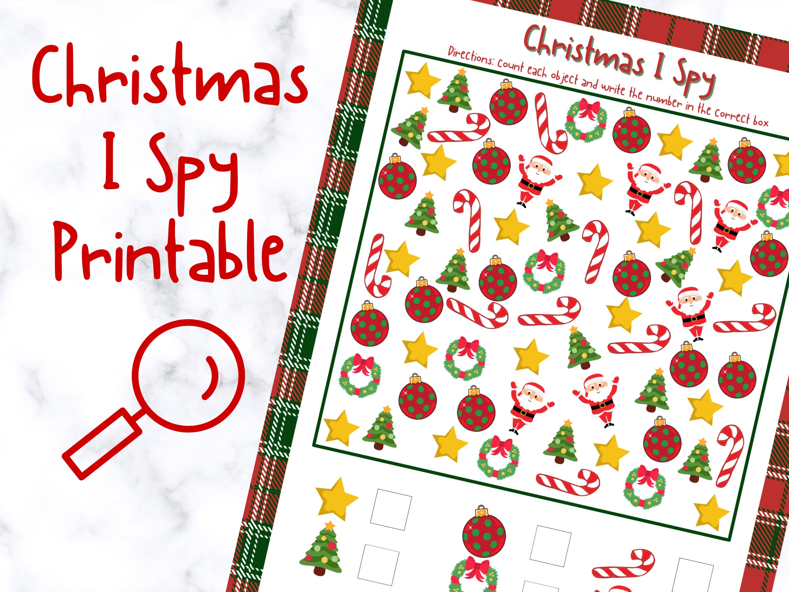 Christmas I Spy Printable | Worksheet | Numbers 1 - 20 | Preschool ...